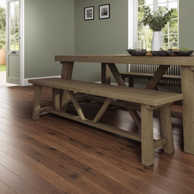 Fwstyle 1.8M Solid Pine Dining Bench by B&Q | ufurnish.com