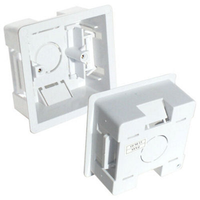 5X 35mm Deep Single Plastic Dry Lining Back Box 1 Gang Wall Flush Mount ...