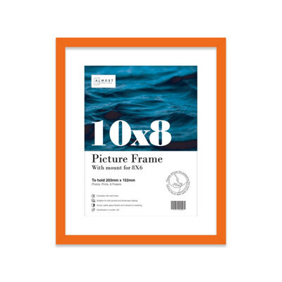 "10X8"" Orange Frame With Mount For 8X6"" Pictures 20mm Thin Edge ...