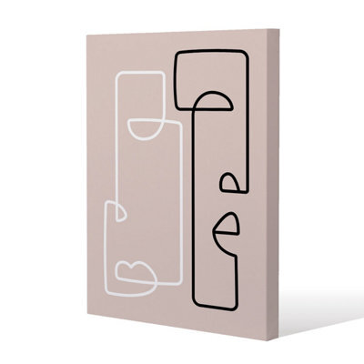 Andrew Lee Line Art Of Two Faces (Canvas Print) / 61 X 41 X 4Cm by B&Q ...