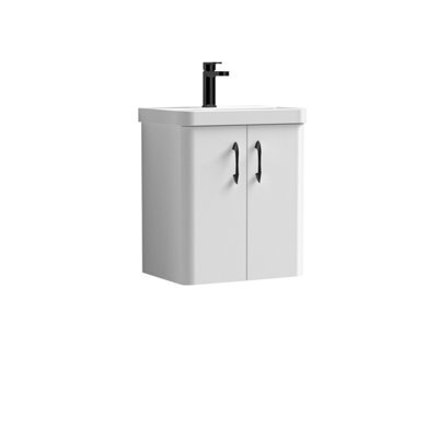 Balterley Curve Wall Hung 2 Door Vanity Basin Unit - 500mm - Gloss ...
