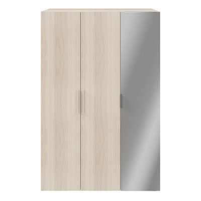 GoodHome Atomia Freestanding Matt Oak Effect Chipboard Mirrored Triple ...
