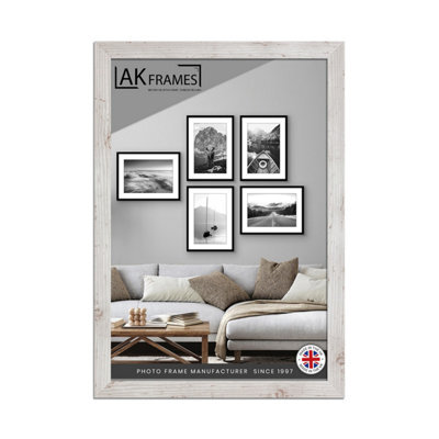 AK Frames A1 White Rustic Poster Frame - Modern Picture Frame For Wall Art, Prints And Photos ...