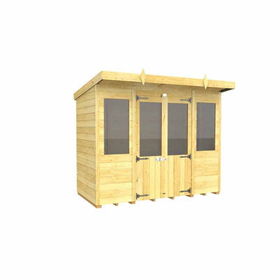 Buttercup Farm 8Ft X 4Ft Pent Summer House - Wood - L118 X W243 X H201 ...
