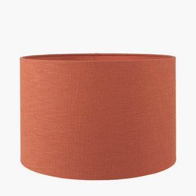 Pacific Lifestyle 50Cm Terracotta Linen Drum Table Lampshade Self Lined ...