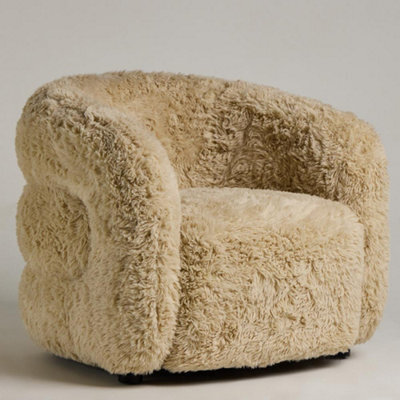 Where Saints Go Ltd Eskimo Armchair Faux Yeti Sheepskin Fur Wraparound ...