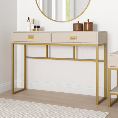 Melody Maison Taupe Two Drawer Console / Dressing Table - Elle Stone ...