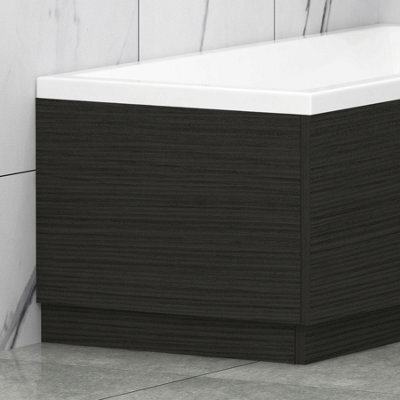 Royal Bathrooms Turin 700mm Hale Black Mdf Straight Shower Bath End ...