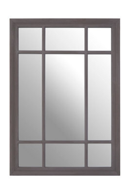 Orsina Grey Distressed Wall Mirror, Large Rectangle Hanging Mirror ...