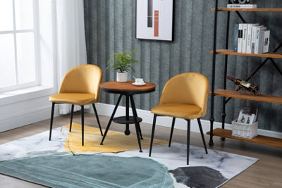 Homcom Modern Upholstered Fabric Bucket Seat Dining Chairs Set Of 2 ...
