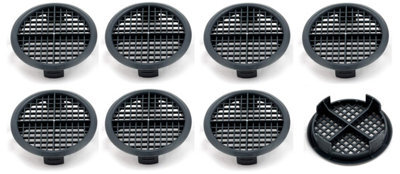 Pack Of 8 Fixte 70mm Lattice Design Anthracite Grey Plastic Push In ...