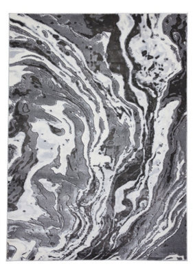 Grey Abstract Rug, Modern Rug With 8mm Thickness, Grey Rug For Bedroom ...