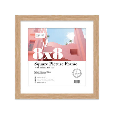 "8X8"" Oak Picture Frame - 8X8"" Square Frame With 7X7"" Mount For 8X8 ...