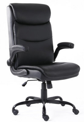 Requena Executive Black Office Chair With Flip-Up Armrest, Durable ...