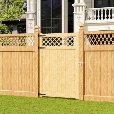 Thehotsale Garden Wood Gate Rhombus With Latch And Hardware Kit 120 Cm ...