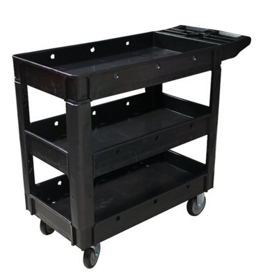 Workhorse Black Multi-Purpose Trolley With 3 Trays - 250Kg Capacity by ...