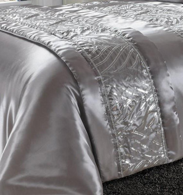 Kampala Hill Shimmer Bed Runner Sequin Embellished Bedding Grey by B&Q | ufurnish.com