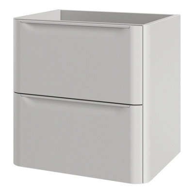 GoodHome Nevado Standard Matt Grey Wall-Mounted Bathroom Vanity Unit (H ...