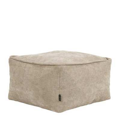icon Amara Chenille Bean Bag Pouffe Natural by B&Q | ufurnish.com