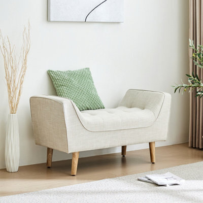 Living And Home Soft Chenille Upholstered Indoor Bench Bed End Bench ...