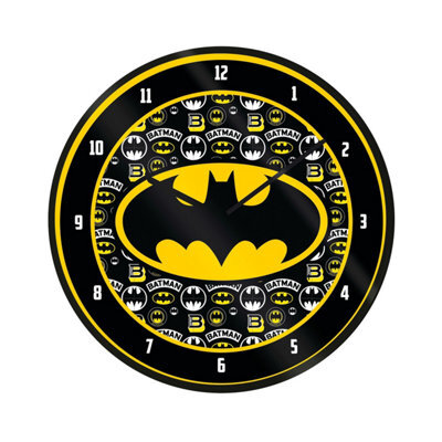 DC comics Batman Logo Wall Clock Black/yellow (One Size) by B&Q ...