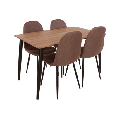 Core Products Aspen Dining Set - Rectangular Table And Four Brown ...