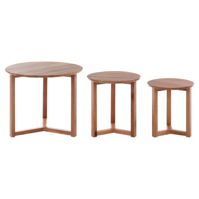 Premier Housewares Interiors By Premier Simple Set Of 3 Oak Wood Side ...