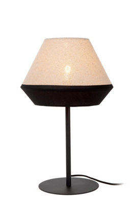 Lucide Kala Table Lamp Diameter 25Cm 1Xe14 - Taupe by B&Q | ufurnish.com