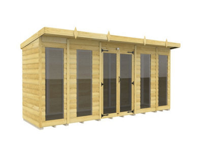 Diy Sheds 14X4 Pent Summer House Loglap (Full Height Window) by B&Q ...