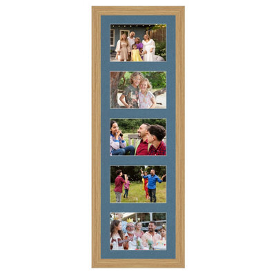 AK Frames 26X8 Light Oak Modern Multi Photo Frame With Pompadour Mount ...