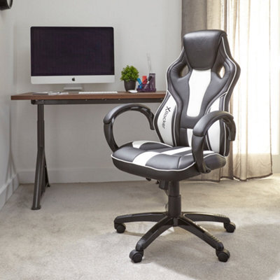 X Rocker Maverick Ergonomic Pc Office Gaming Chair - Black / White by B ...