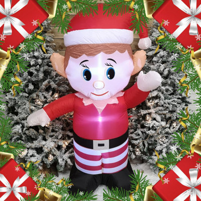 Samuel Alexander 180Cm Self Inflating Led Inflatable Christmas Elf ...