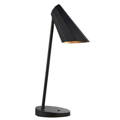 Matt Black Angled Table Lamp - Adjustable Head - Modern Desk Task Light ...