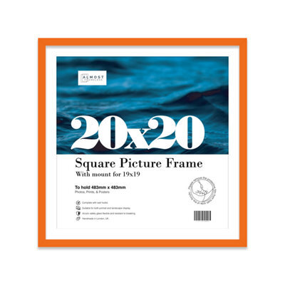 "20X20"" Orange Picture Frame - 20X20"" Square Frame With 19X19"" Mount ...