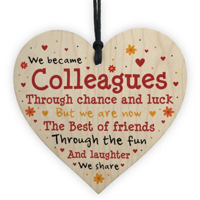 Red Ocean Handmade Wooden Hanging Heart Sign Gift For Colleague Leaving ...