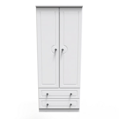 Kendal 2 Door 2 Drawer Wardrobe In White Ash (Ready Assembled) by B&Q ...