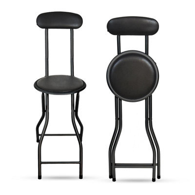 ASAB Portable Foldable Bar Stool 92X30 Black/black by B&Q | ufurnish.com