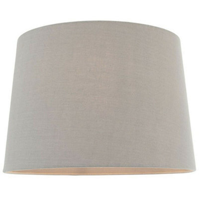 "14"" Tapered Round Drum Lamp Shade Charcoal Grey 100% Linen Modern ...
