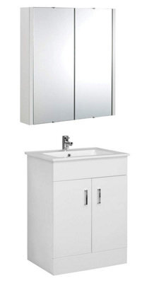 Veebath Sphinx 600mm Floor Vanity Unit With Mirror Cabinet by B&Q ...