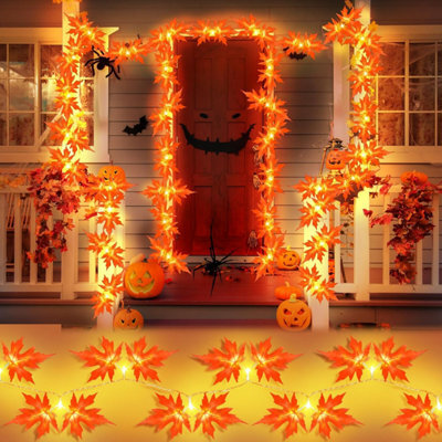 Autumn Leaves Fairy Lights 3M 20Led Maple Leaves Halloween Decorations ...