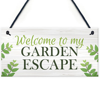 Red Ocean Garden Signs And Plaques Garden Escape Sign Summerhouse Shed ...