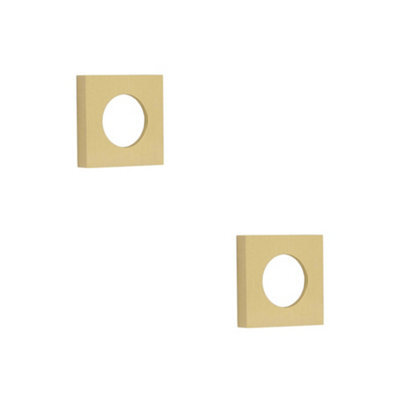 Loops 2 Pack Elegant Square Plain Outer Rose In Satin Brass Finish For ...