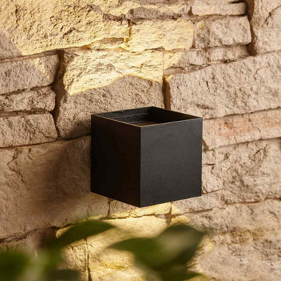 Trueshopping Outdoor Up And Down Led Square Box Wall Light by B&Q ...