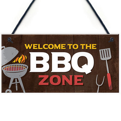 Red Ocean Funny Bbq Sign Barbecue Sign Welcome Sign Garden Summerhouse ...