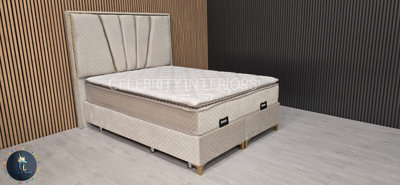 Velvet Divan Bed Chelsea Champagne Velvet Gold Accent 2024 Iconic ...