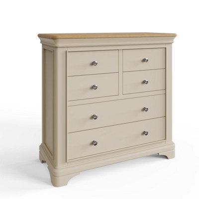 Fwstyle 6 Drawer Putty Painted Oak Chest Of Drawers by B&Q | ufurnish.com