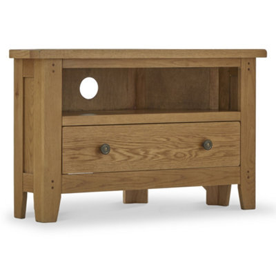 Broadway Oak 90Cm Corner Tv Unit - Fully Assembled By Roseland ...