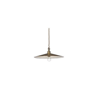 Ideal Lux Cantina 1 Light Large Dome Ceiling Pendant Antique Brass, E27 ...
