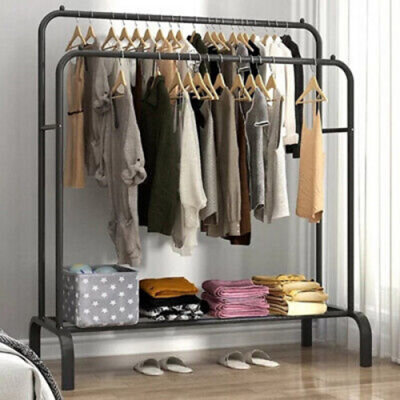 Double Clothes Rail Hanging Rack Storage Shelf by B&Q | uFurnish.com