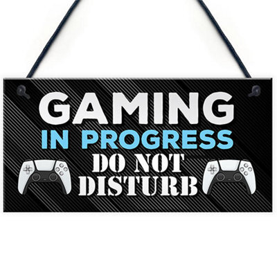 Red Ocean Gaming In Progress Boys Bedroom Door Sign Gamer Gifts For ...